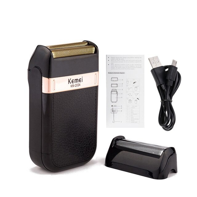 Kemei KM-2024 USB Charging Electric Shaver Additional Cutter Head Reciprocating Twin Blade Razor ...