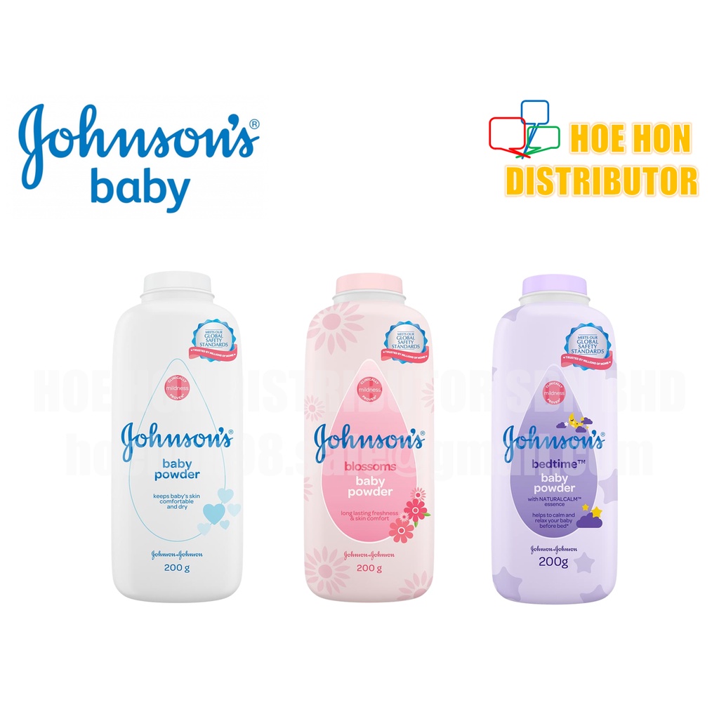 Johnson's Baby Powder 200g Regular Blossoms Bedtime White Pink Purple ...