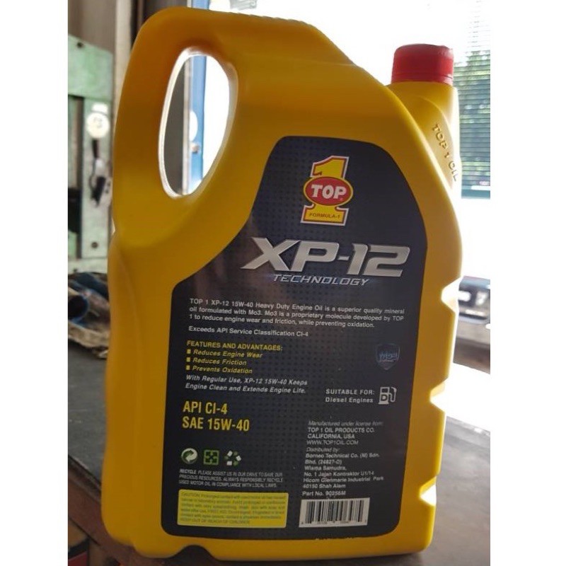 90256M Top 1 XP-12 15W-40 CI4 Diesel Mineral Engine Oil (7 liter ...