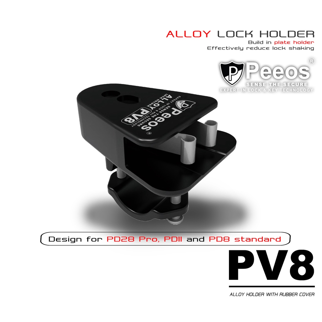 Peeos PV8 Holder untuk Kunci Cakera Peeos PD28 Pro Alarm PD11 PD8 & Serasi dengan Disk Lock Dx19 ...