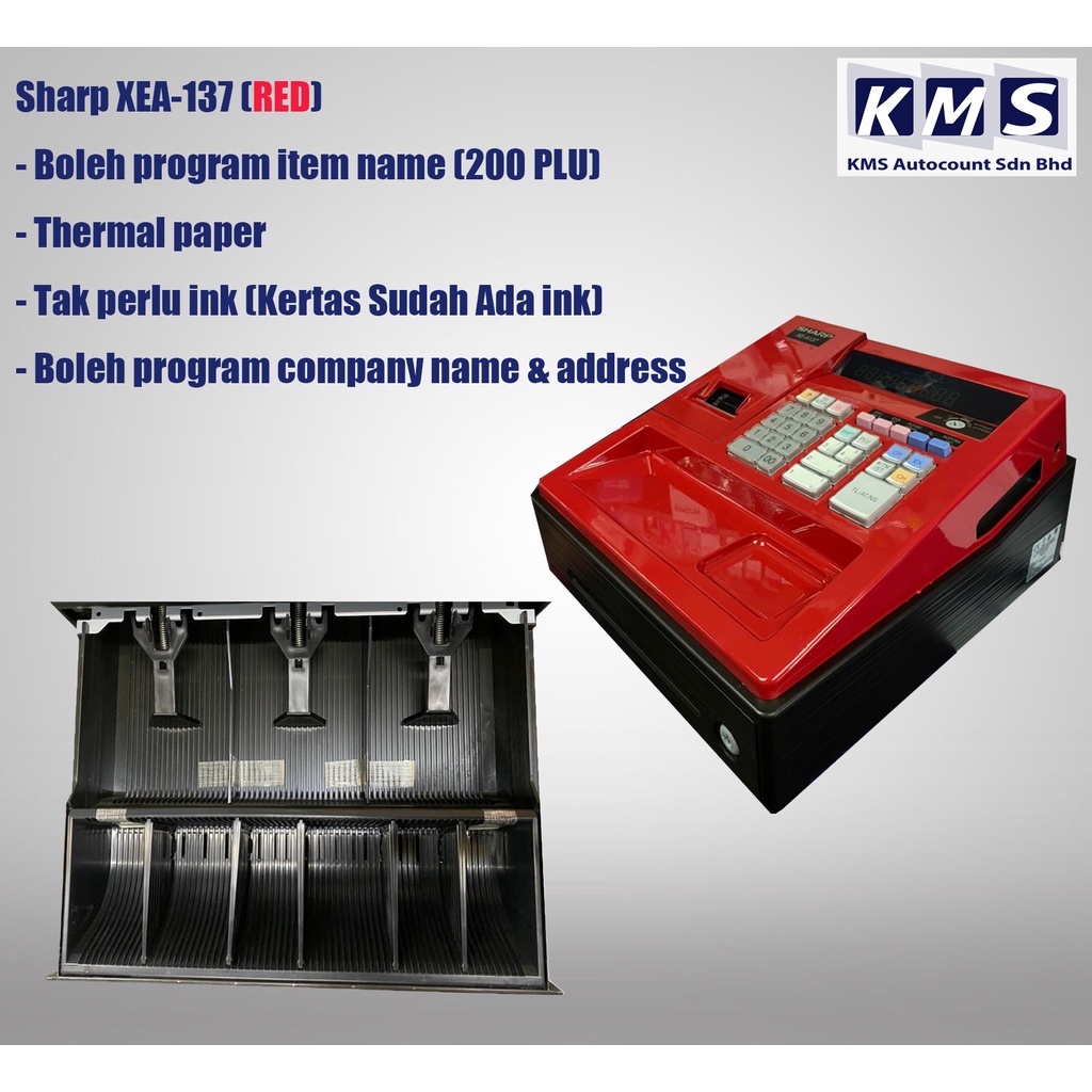 Sharp Cashier Machine Cash Register XE-A137 RED | Shopee Malaysia