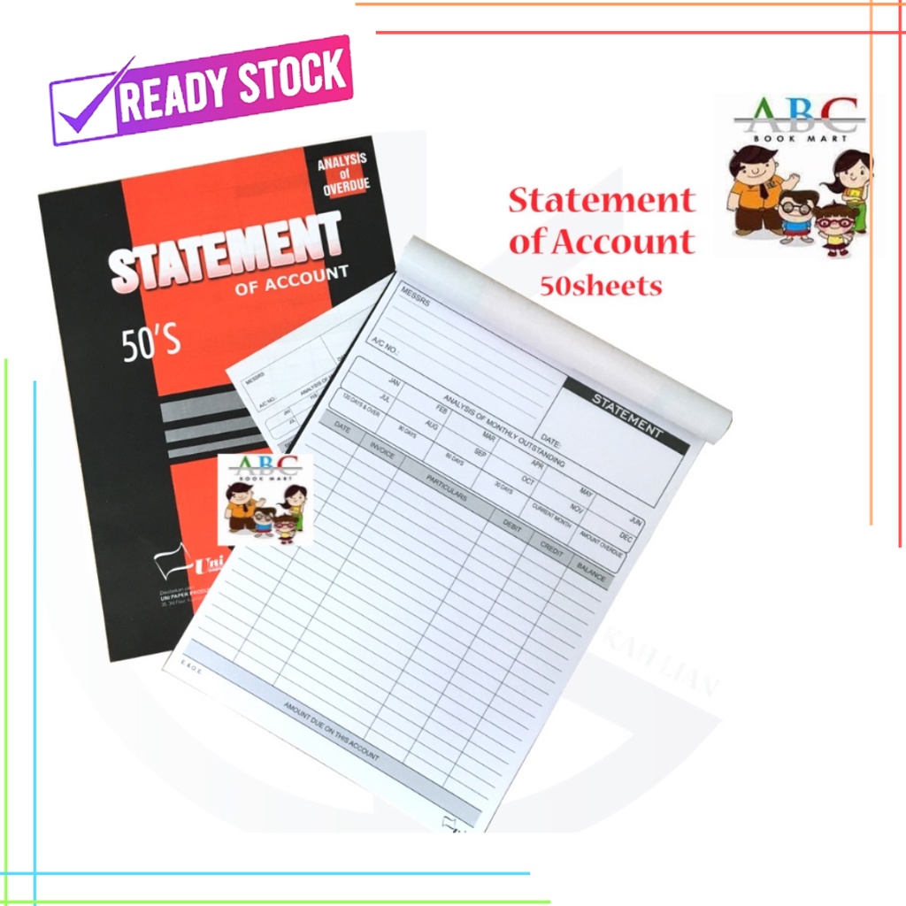 ( READY STOCK ) UNI PAPER STATEMENT OF ACCOUNTS PAD / ANALYSIS 50`S ...