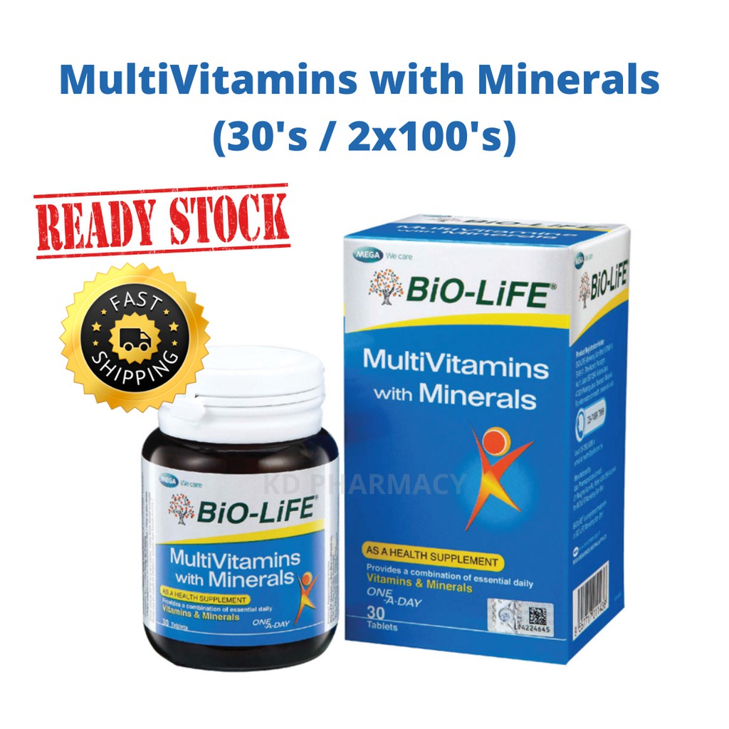 Biolife MultiVitamins with Minerals - (30's / 2x100's) | Shopee Malaysia