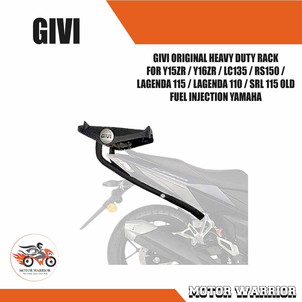 Givi original heavy duty rack Y15ZR Y16ZR LC135 RS150 Lagenda 115, 110 ...