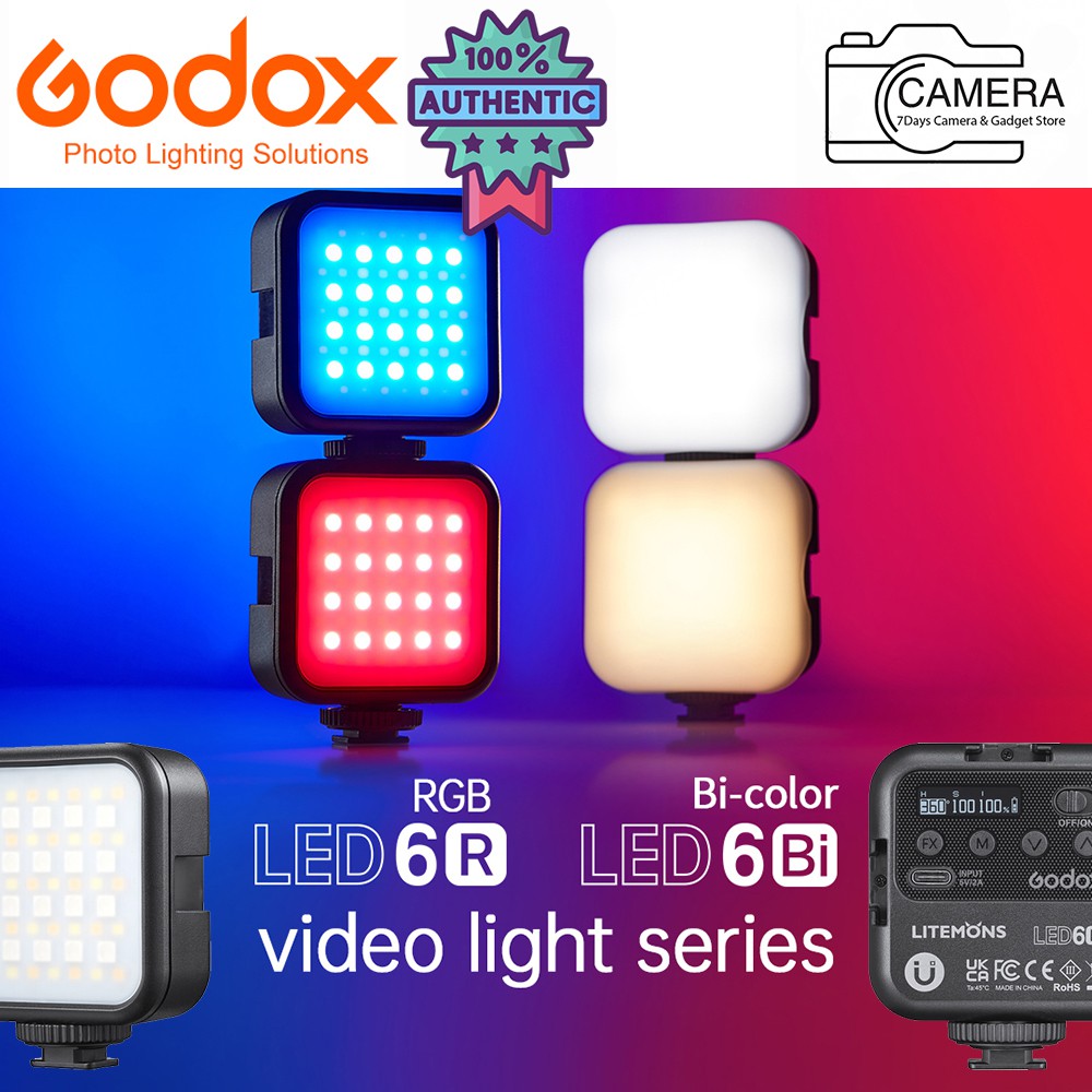 Godox 6BI / 6R RGB / Litemons RGB Pocket Size LED Video Light ( RGB ...
