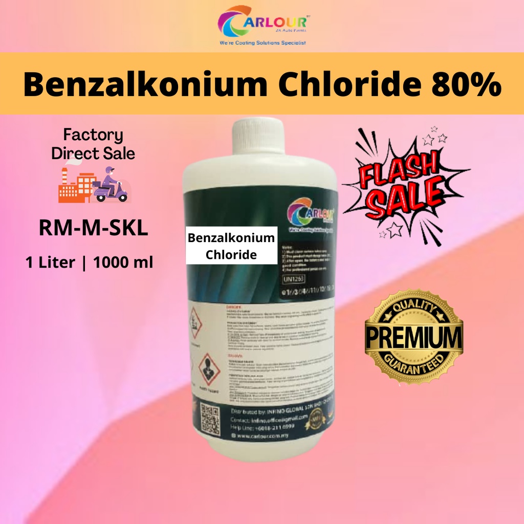 Benzalkonium Chloride 80% Biocide in Disinfectants / BKC / 1 Liter / CARLOUR | Shopee Malaysia