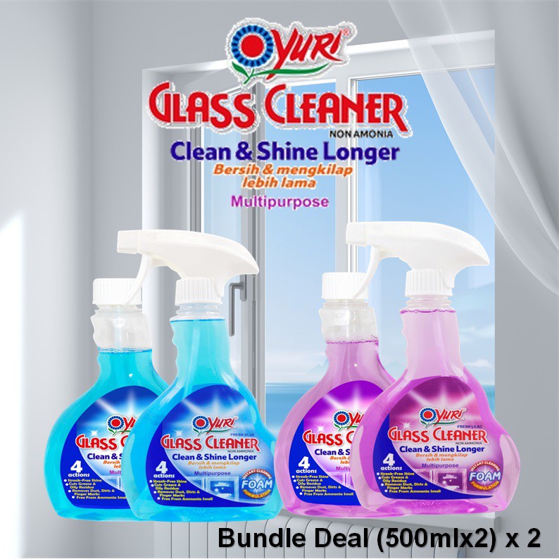 [Bundle of 2] Yuri Foaming Glass Cleaner Bundle (500mlx2)x2 | Shopee ...