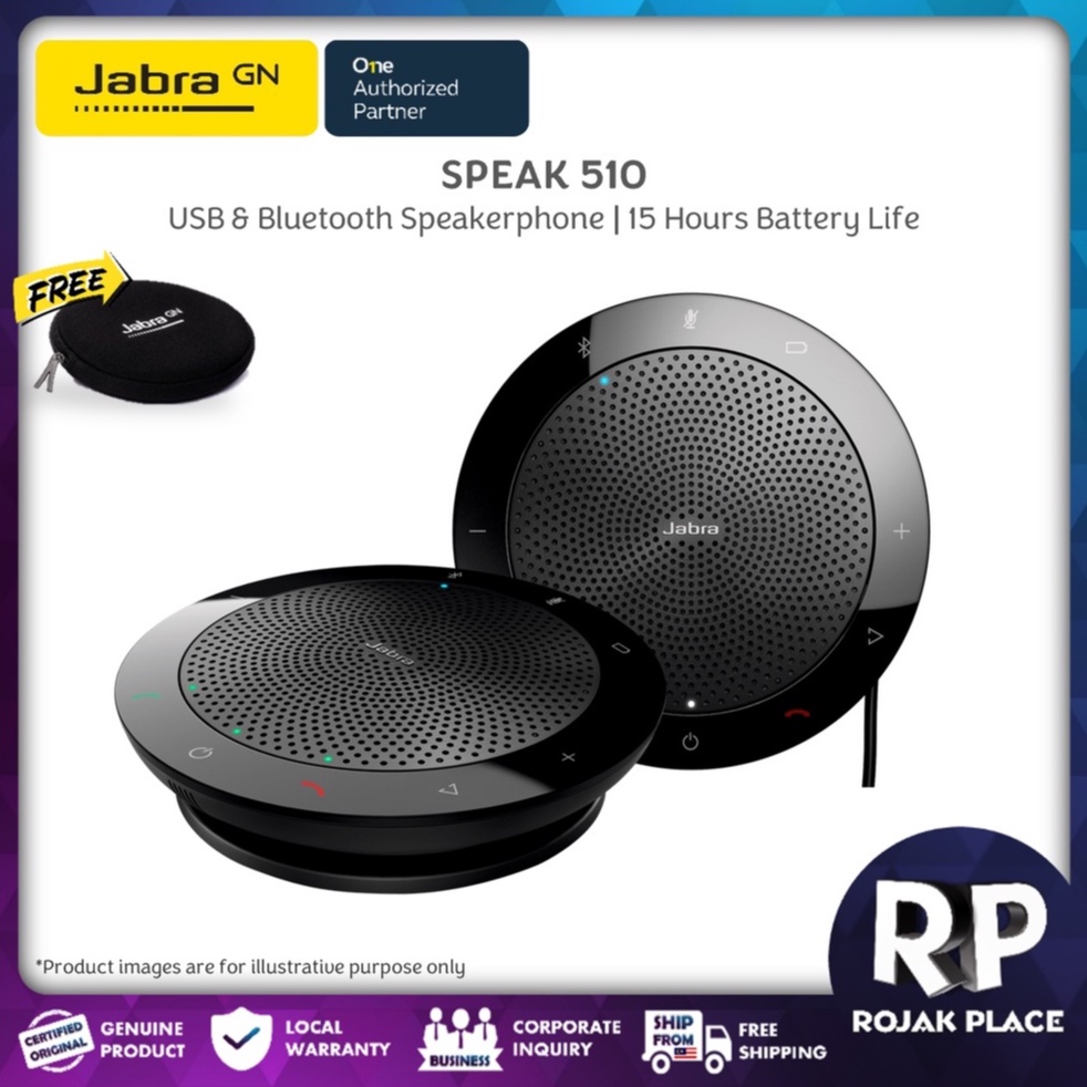 Jabra Speak 510 Portable Professional Conference Speakerphone Wireless ...