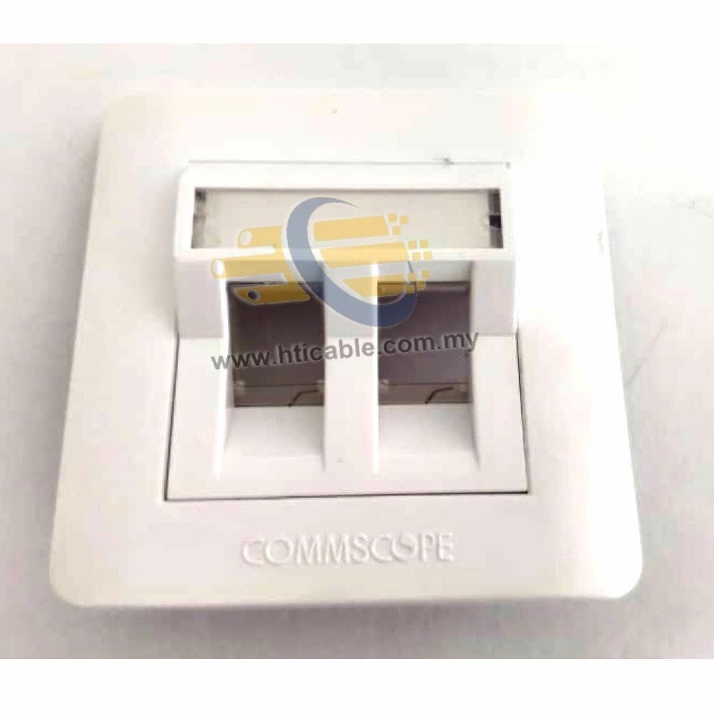 Commscope AMP® Genuine Faceplate – 45Degree Angle 2Gang RJ45 Cat 3 ...