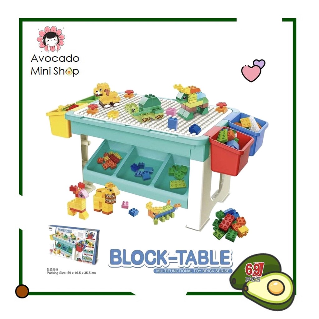 Block Table Multifunctional Toy Brick Series Playing And Learning With ...