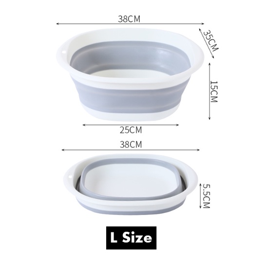 Collapsible Basin Tong Lipat Foldable Wash Basin Square Fold Folding ...