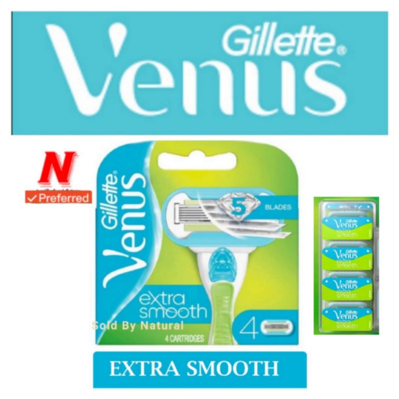 Gillette Venus Extra Smooth 5blades 4 Cartridges | Shopee Malaysia