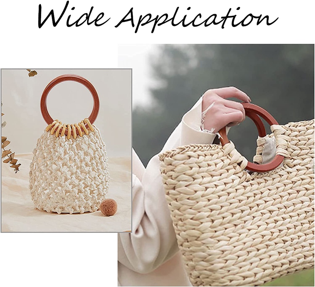 DIY Wood Bag Handle Round Handle Pemegang Beg Kayu Pemegang Buluh ...