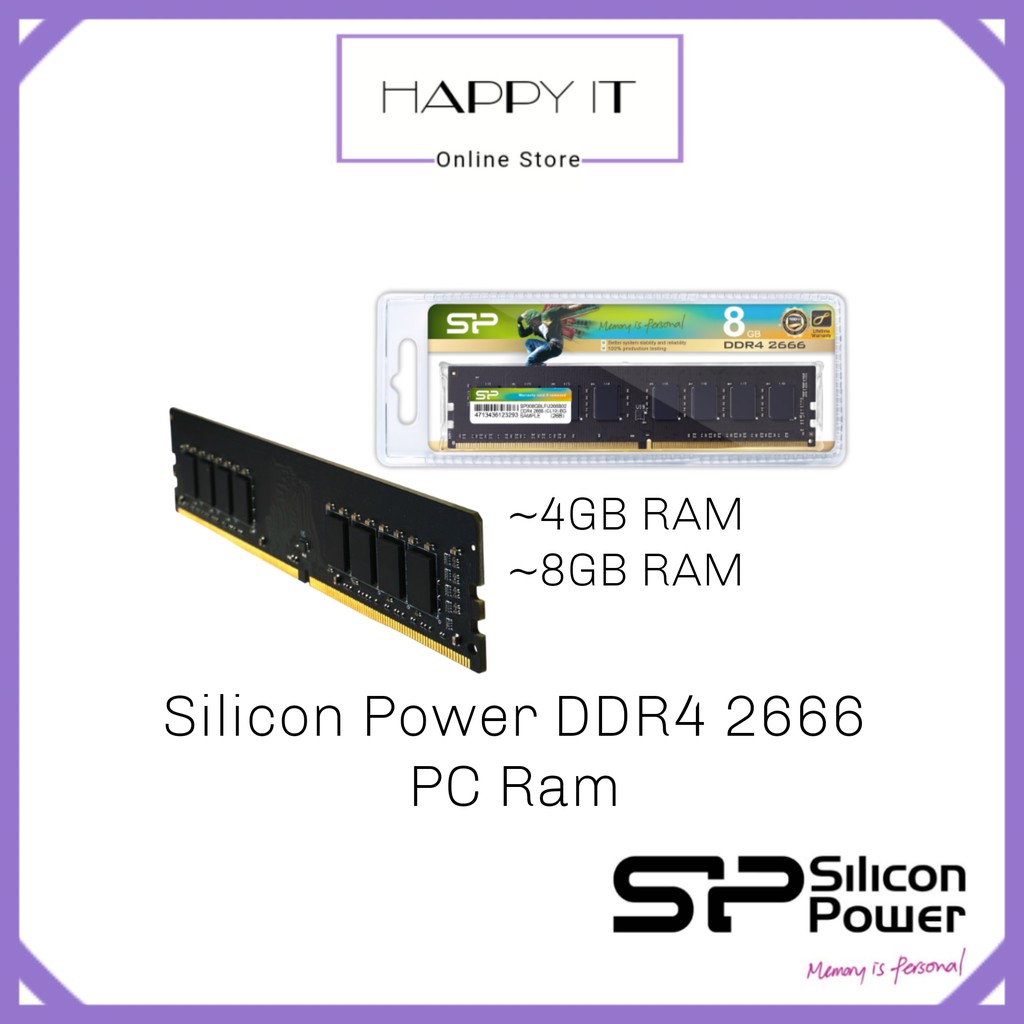 Silicon Power DDR4 2666mhz Desktop Pc Ram 4gb /8gb | Shopee Malaysia