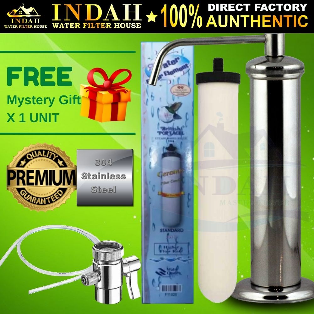 INDAH 304 Stainless Steel Water Purifier With British Portacel Ceramic ...
