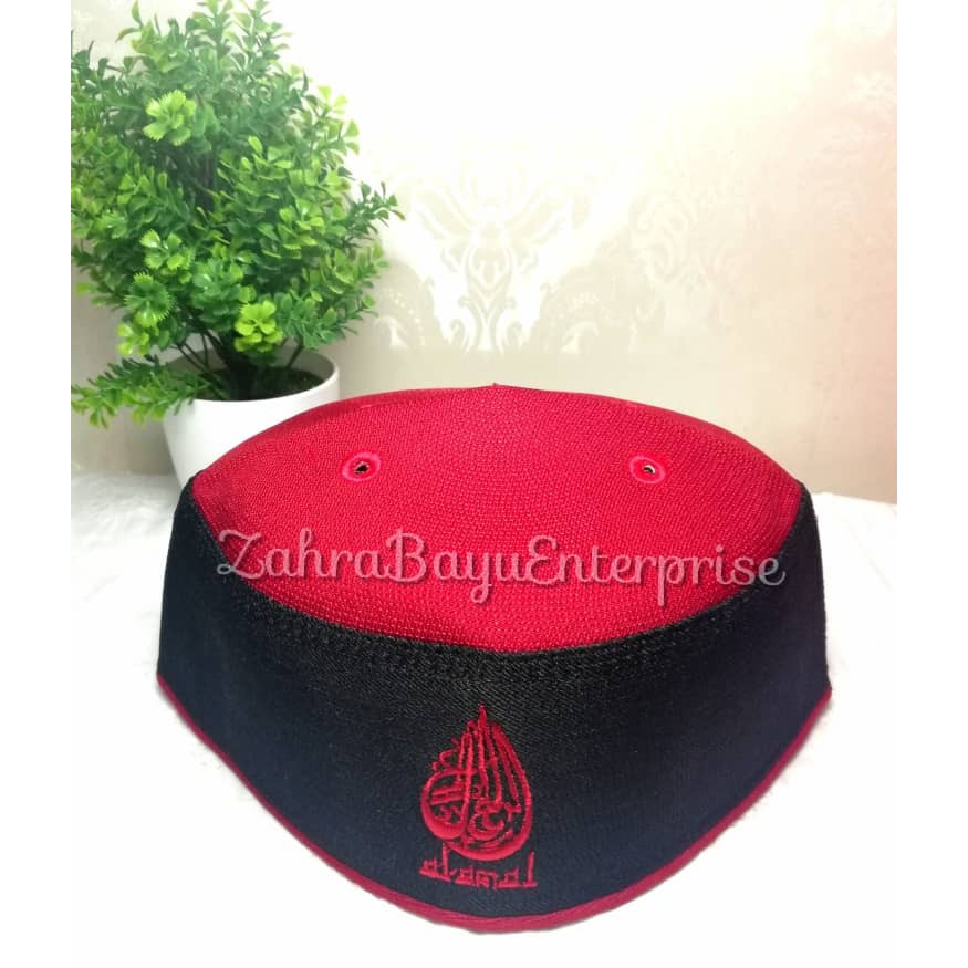 Kopiah Merah Dan Hitam High Quality | Shopee Malaysia