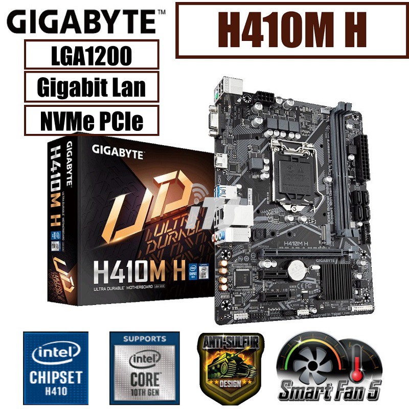 GIGABYTE H410M H V2 INTEL H410 LGA1200 MOTHERBOARD H410 | Shopee Malaysia