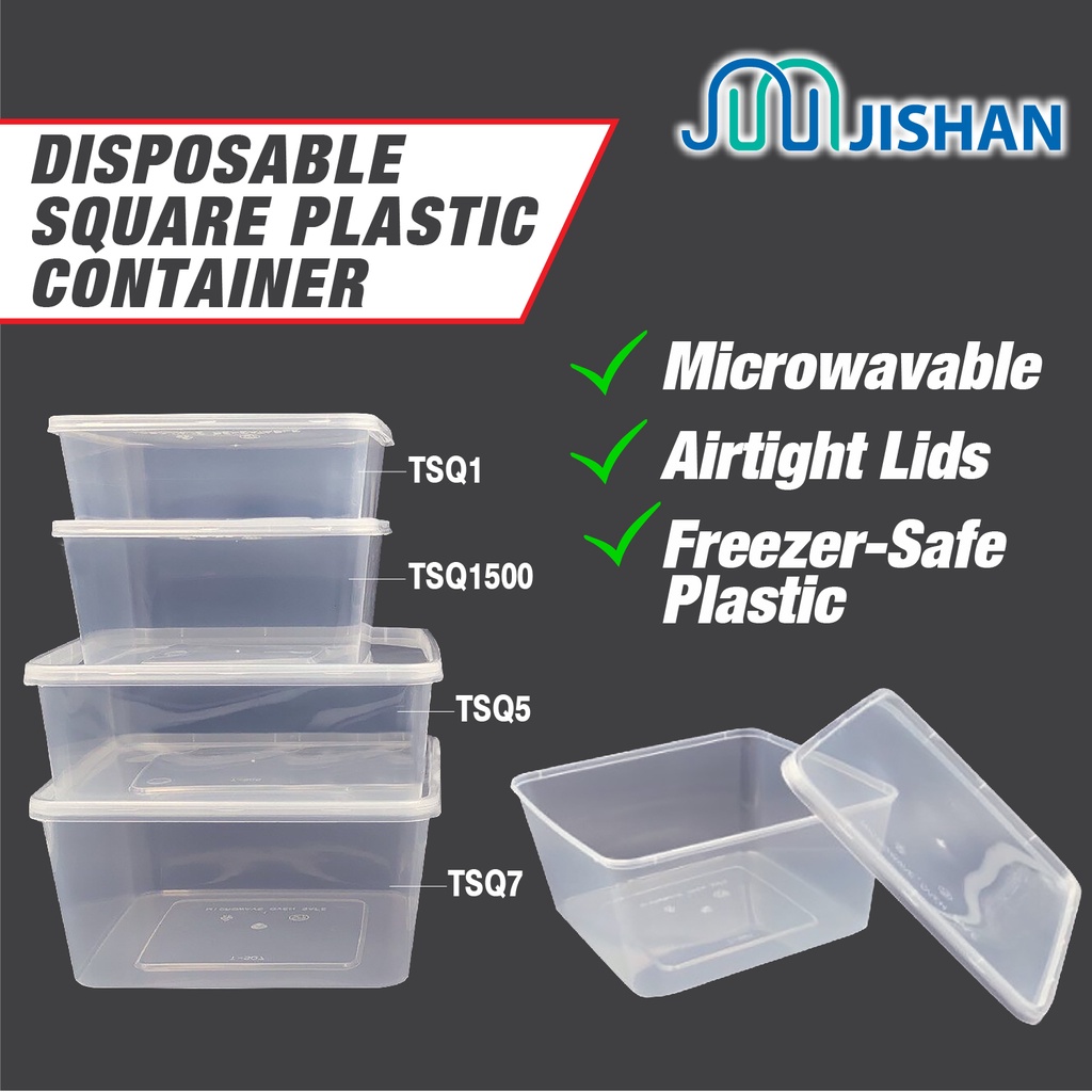 [30/50pcs]Disposable Square MICROWAVABLE Plastic Food Container With ...