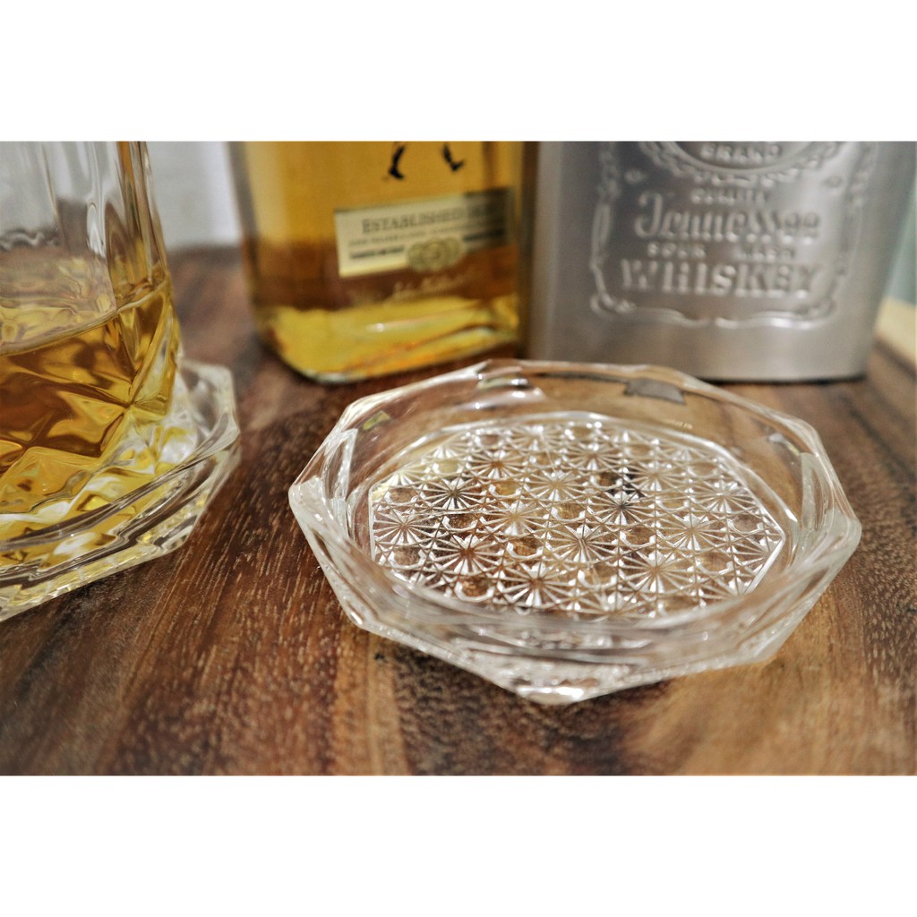 Vintage Glass Coaster Crystal Clear | Shopee Malaysia