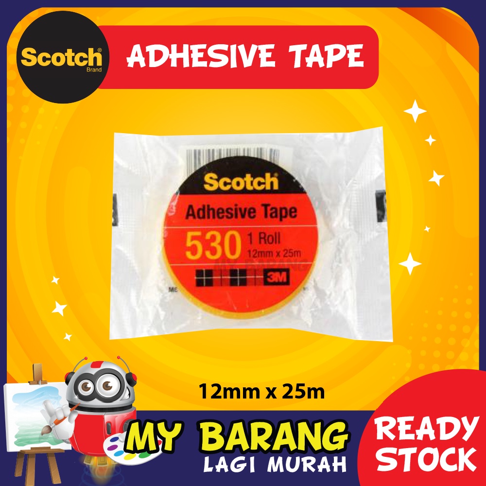 3M Scotch 530 Tape 12mmX25m (1 core)/Sticky/Stationery Scotch® 530 Tape 12mmX25m (1" core ...