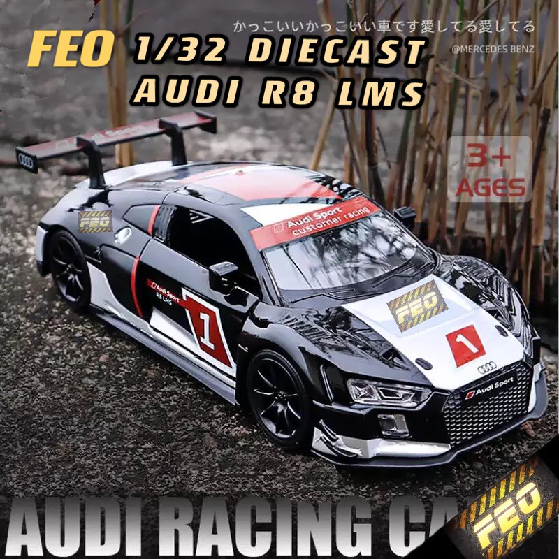 FEO Caipo Audi R8 LMS 1:32 Metal Diecast Car Model DTM Sports Car Push ...
