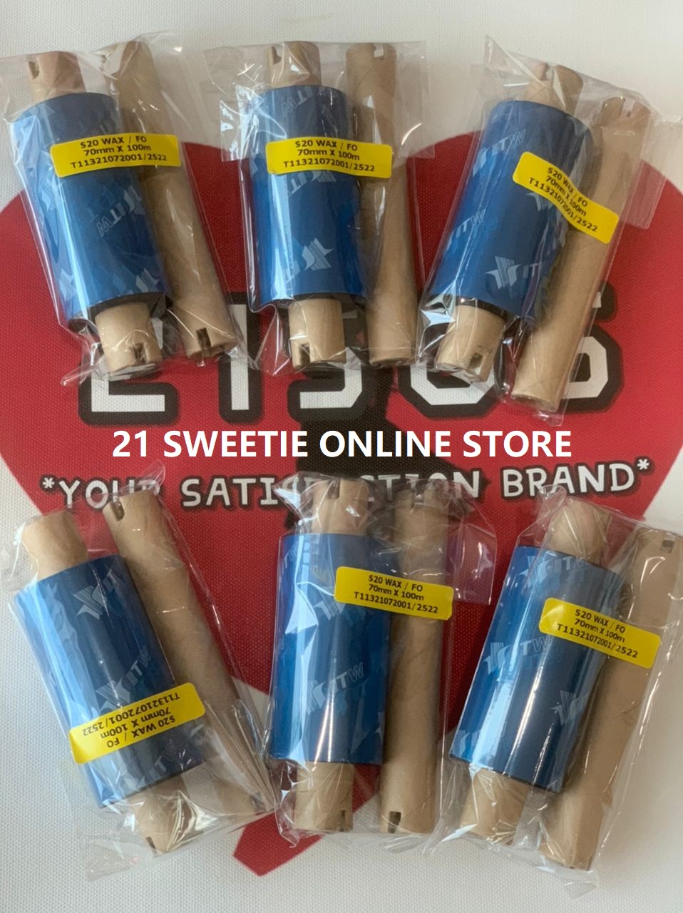 [1 roll] Premium 70mm x 100m Thermal Transfer Wax Ribbon 70x100 ITW TTR ...