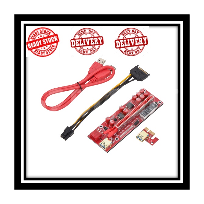 PCIE Riser Board Ver013 Pro 1x To 16X 6 Pin Power Cable Usb 3.0 Ext ...