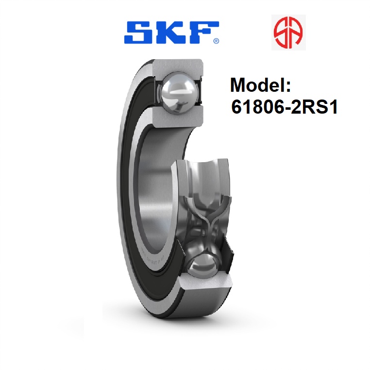 SKF 61806-2RS1 Deep Groove Ball Bearing Rubber Seals Shields 30x42x7 ...