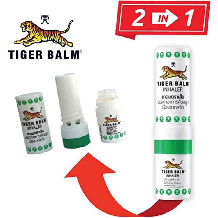 READY STOCK!!!Tiger Balm Inhaler Oil [2 in 1] Original Thailand 虎标2合一鼻筒 ...