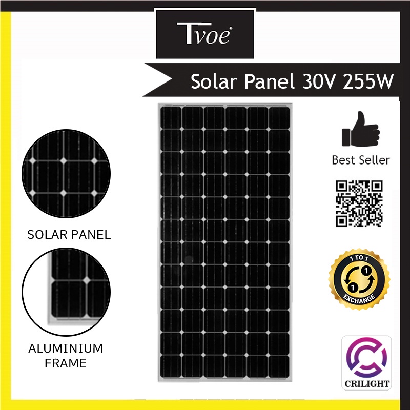 Crilight TVOE Solar Panel (255W/30V) papan Solar Panel Tenaga Solar ...