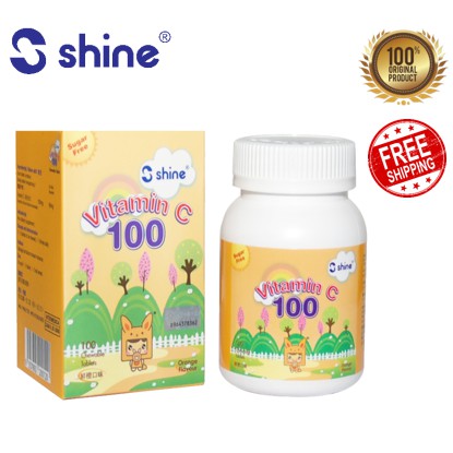 【Exp 07/2025】Shine Vitamin C-100 Chewable Tablet 100's (Orange Flavour ...
