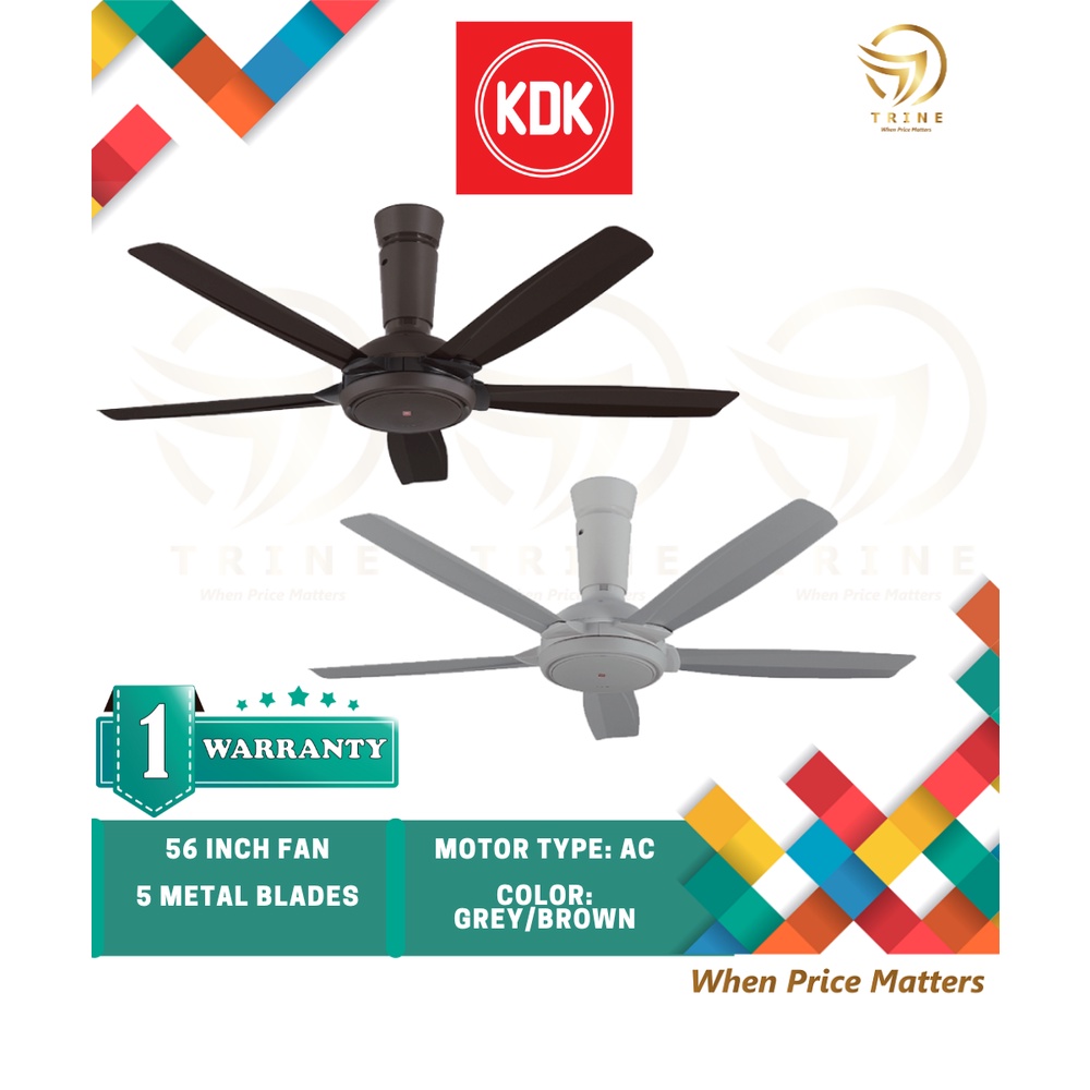 KDK K14YZ 5 BLADE 56" Z SERIES REMOTE CONTROL CEILING FAN KIPAS SILING ...