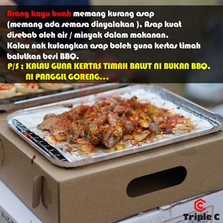 [Triple C] One Time BBQ Grill Set Charcoal | Shopee Malaysia
