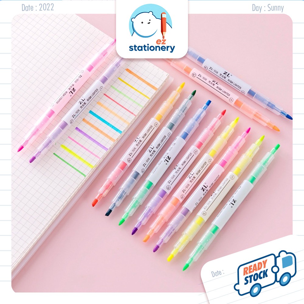 🇲🇾 Ready Stock 6 & 12 Colors Double Head Highlighter Pen 6pcs Set ...