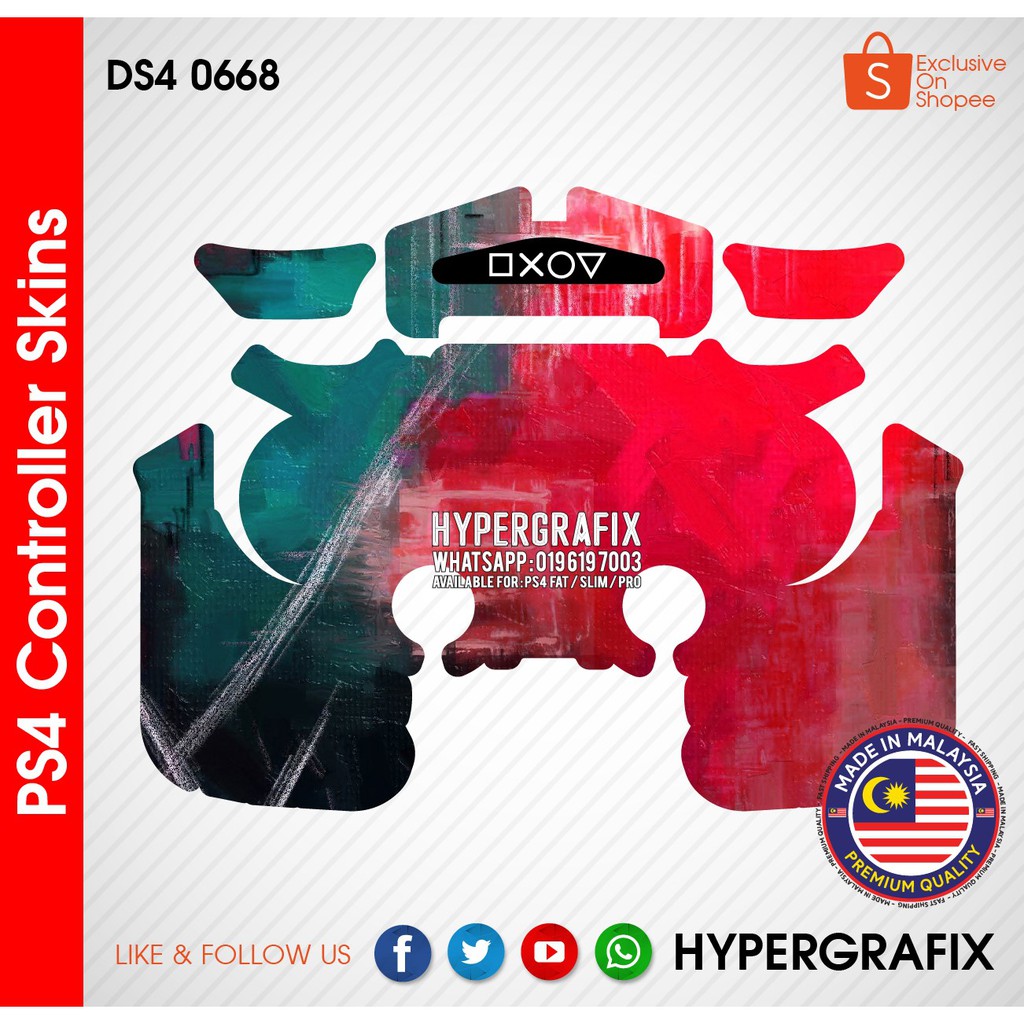 Ps4 Controller Ds4 Skin 0668 Shopee Malaysia