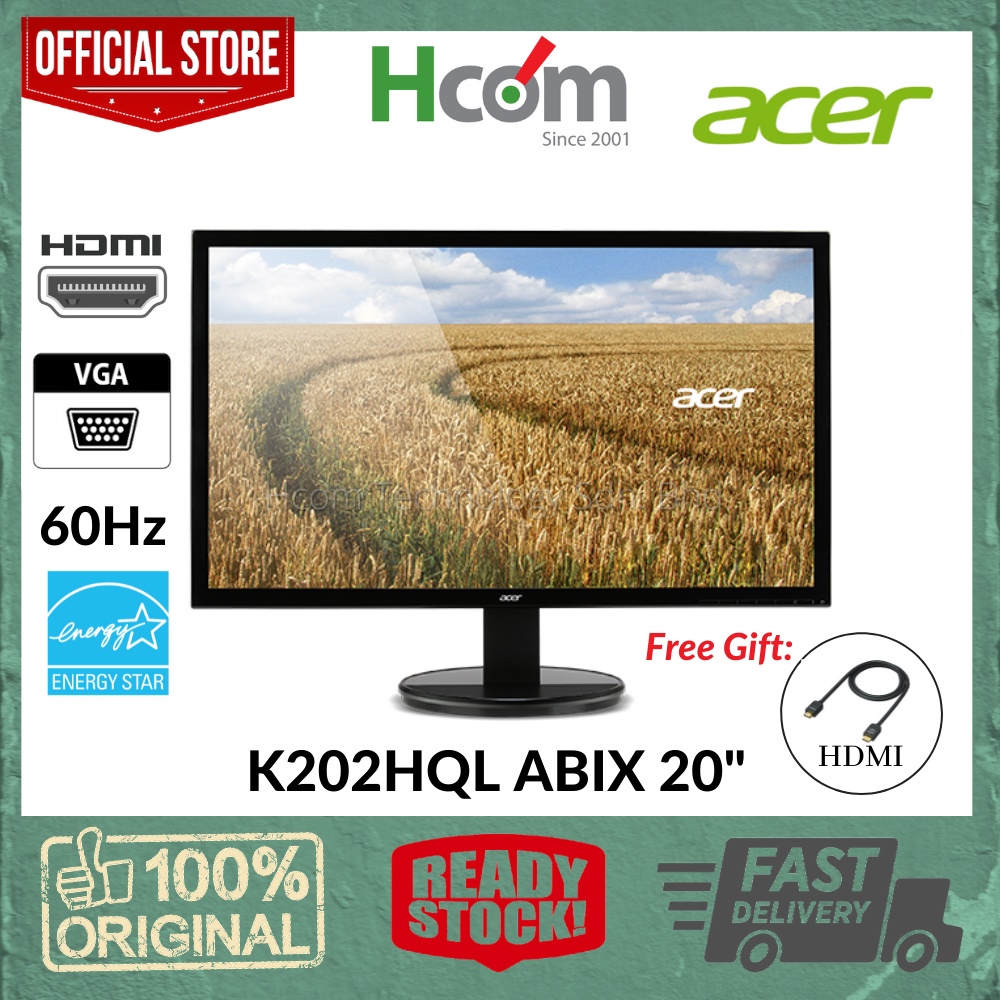 Acer K202HQL ABIX 20' LED Monitor With HDMI (Free HDMI Cable) | Shopee ...