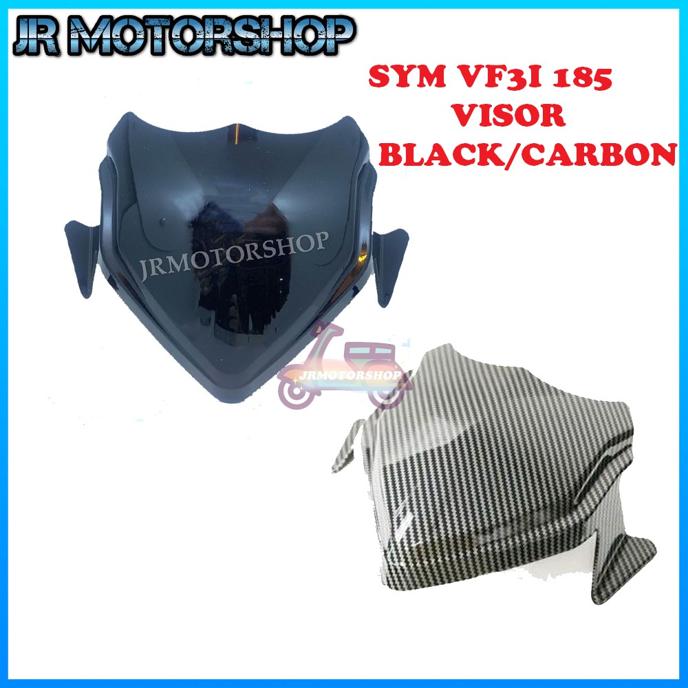 Visor SYM VF3i 185 Cowling Windshield Lens Cowling Black/CARBON ...