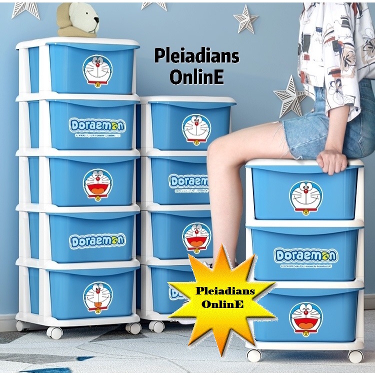 HOMIEE Cartoon Plastic Drawer Storage Cabinet Box Laci Baju Almari ...