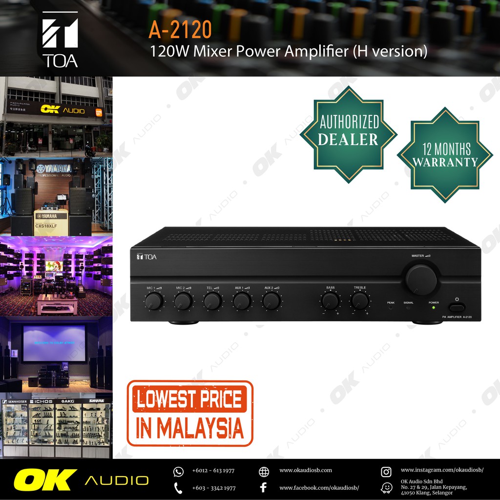 TOA A-2120 Mixer Power Amplifier - H Version ( A2120 / A 2120 ) | Shopee Malaysia