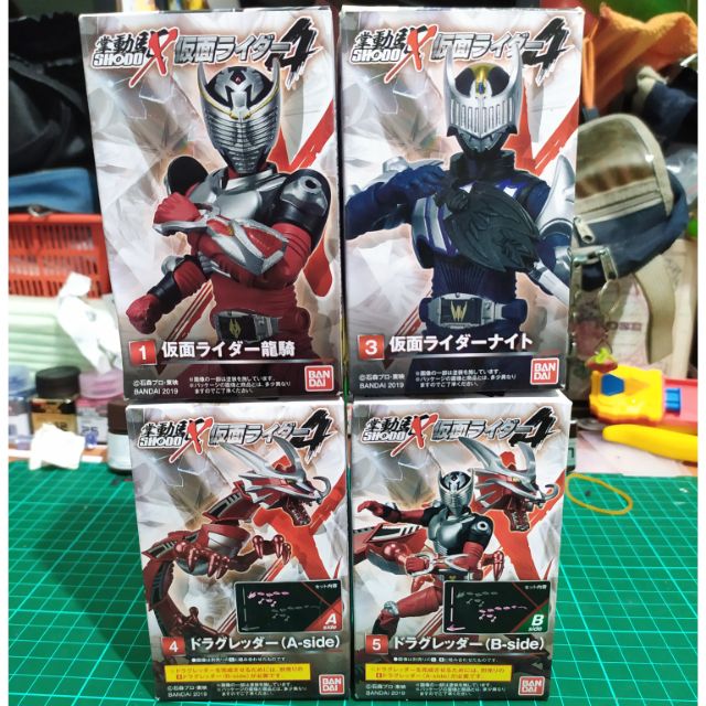 Original Bandai Shodo X Vol. 4 Kamen Rider Ryuki & Dragredder & Knight ...