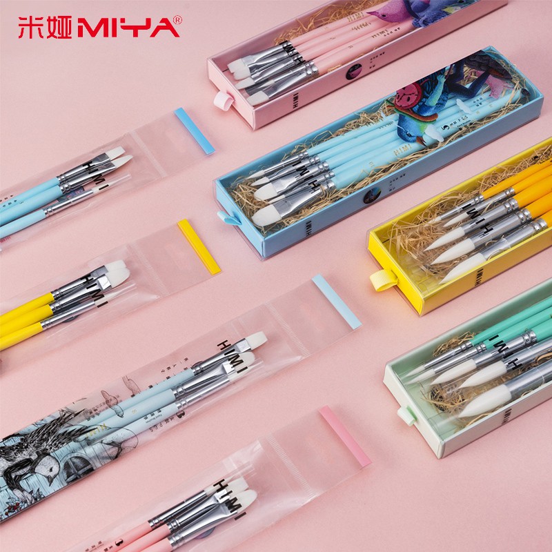MIYA HIMI LITTLE BIRD 3/5pcs Nylon Watercolour Paint Brush Set Berus ...