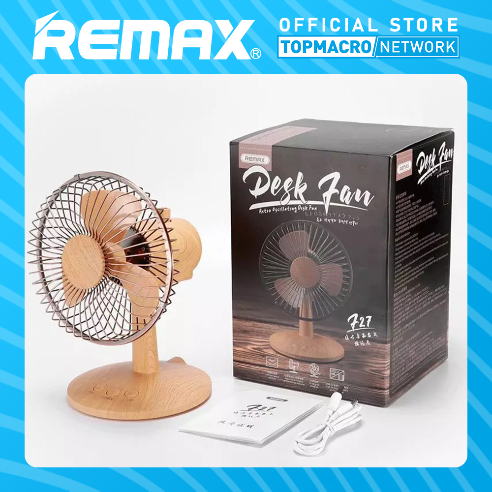 CN REMAX RL-FN17 RETRO OSCILLATING DESK FAN - WOOD- 3 MONTH WARRANTY ...