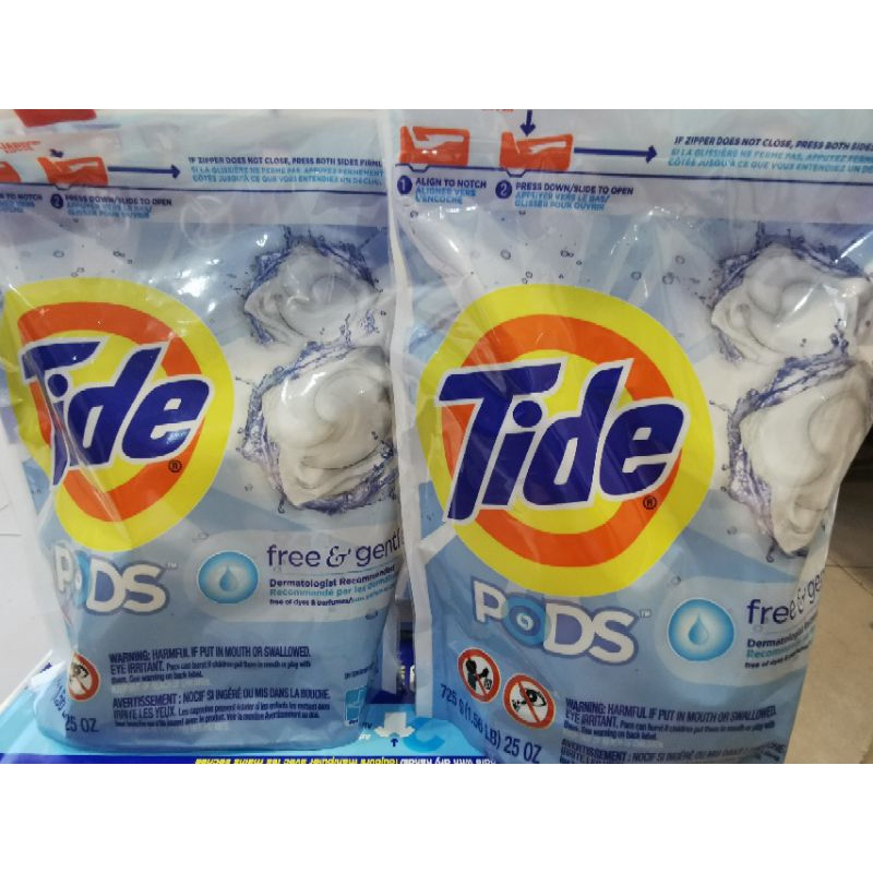 Tide Pods Free & Gentle Laundry Liquid 35 Capsules (Dermatologist ...
