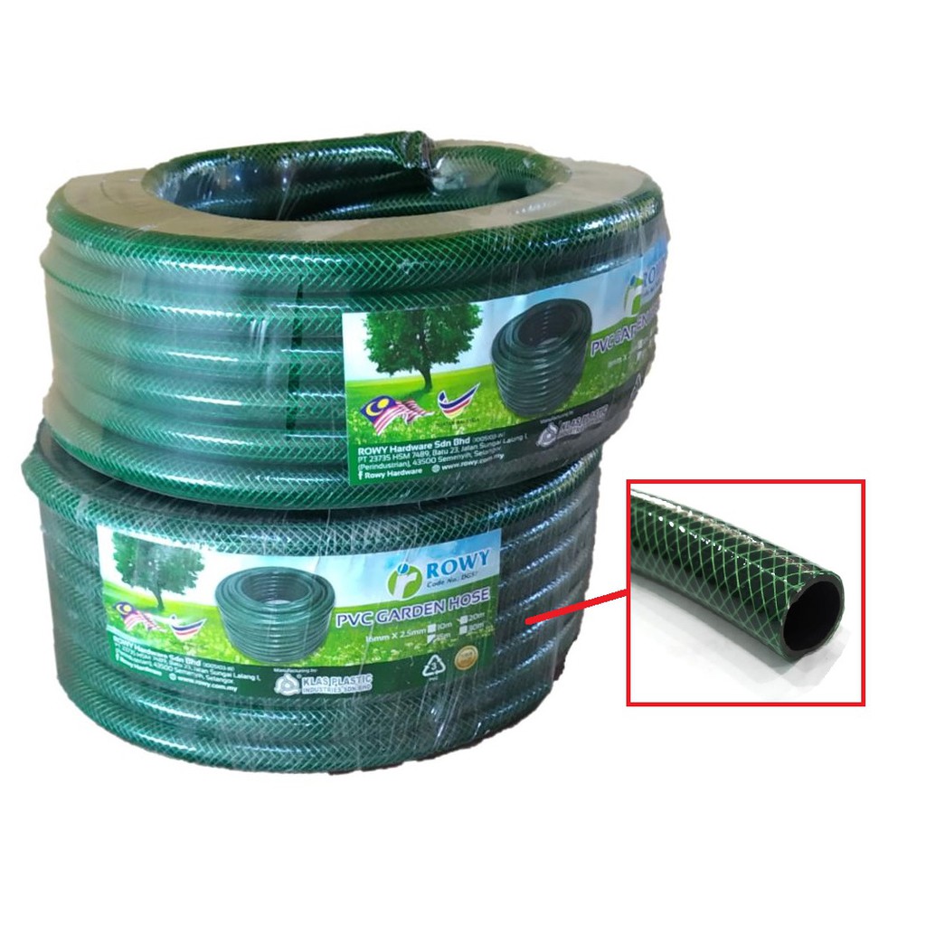 30 Meter Rowy Getah Paip Berjaring PVC Water Pipe Reinforce Water Hose ...