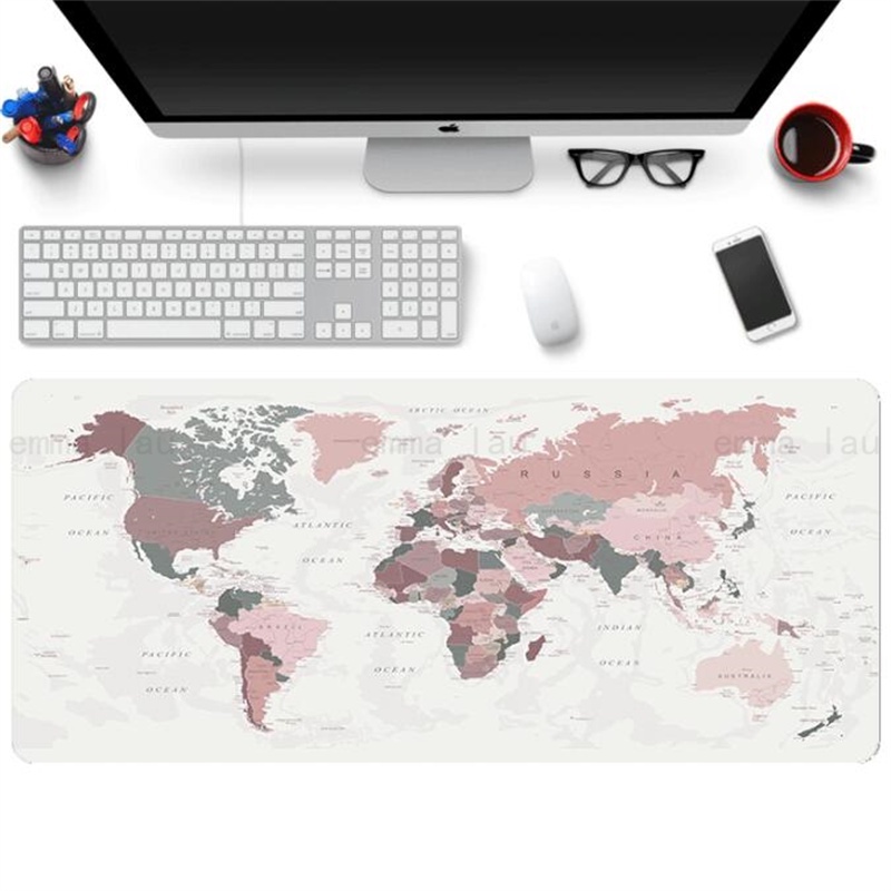 900x400x2mm Mouse Pad Map Pattern Rubber Mouse Mat Office Keyboard ...