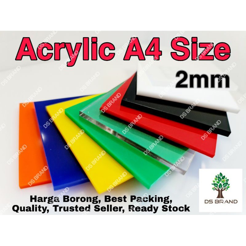 ⭐A4 SIZE TERMURAH⭐ 2mm A4 Acrylic Sheet / PMMA Sheet / Perspex Sheet ...