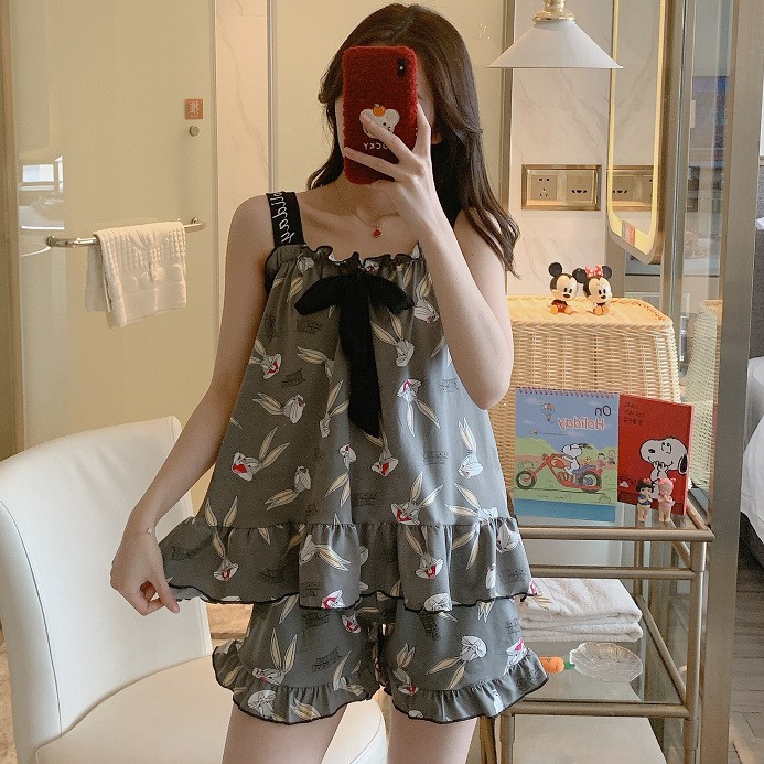 🔥[𝐑𝐞𝐚𝐝𝐲 𝐒𝐭𝐨𝐜𝐤]sleeveless bowknot women pyjamas korean style🔥 | Shopee ...