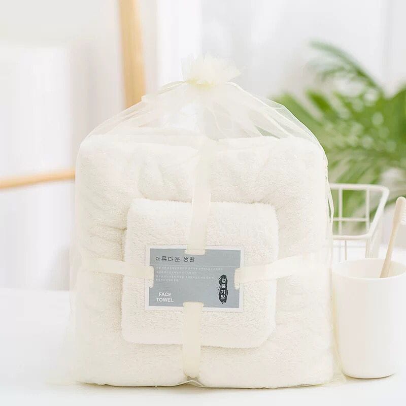 2in1 Towel Set Tuala Mandi + Tuala Muka High Absorbent Soft Bath Towel ...