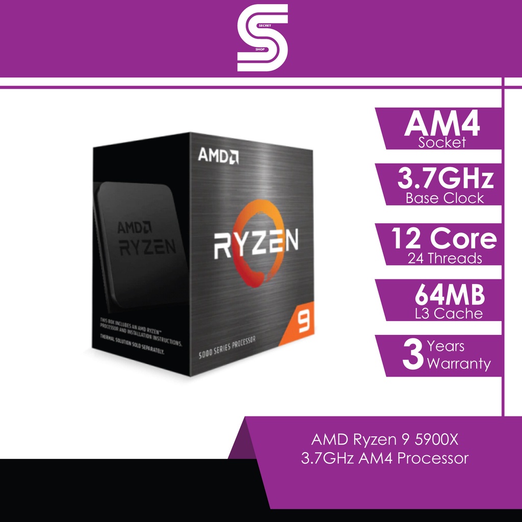 AMD Ryzen 9 5900X 3.7GHz AM4 Processor | Shopee Malaysia