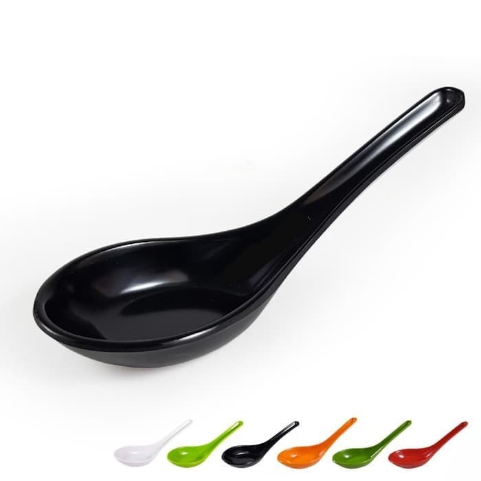 PUTIH HITAM Unica Premium Melamine Duck Spoon Porridge Spoon Ramen Udon ...